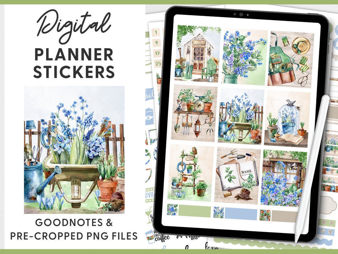 Gardening Digital Planner Stickers, Spring Stickers, Pre-cropped ...