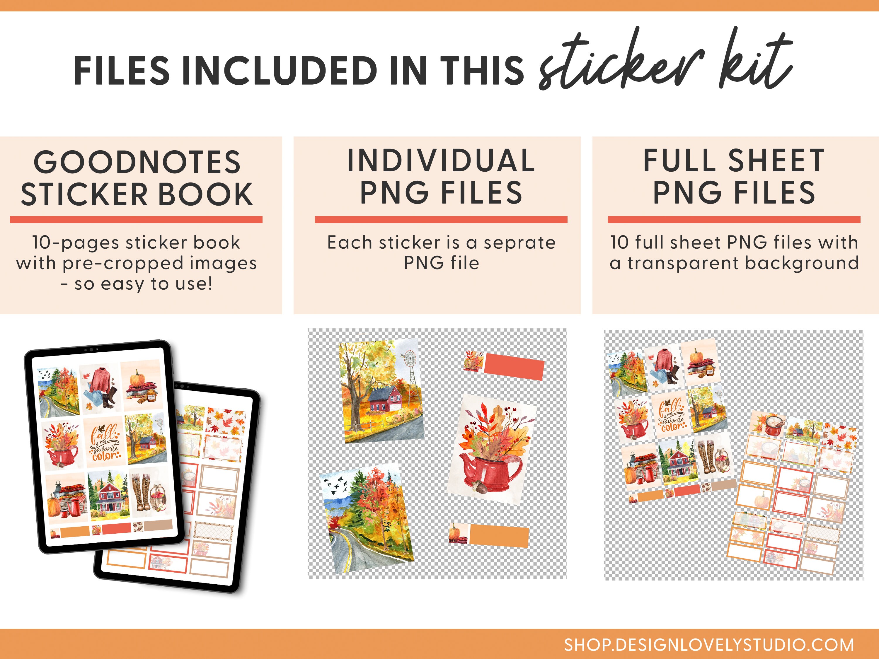 Goodnotes Stickers Fall Digital Planner Stickers Autumn - Etsy