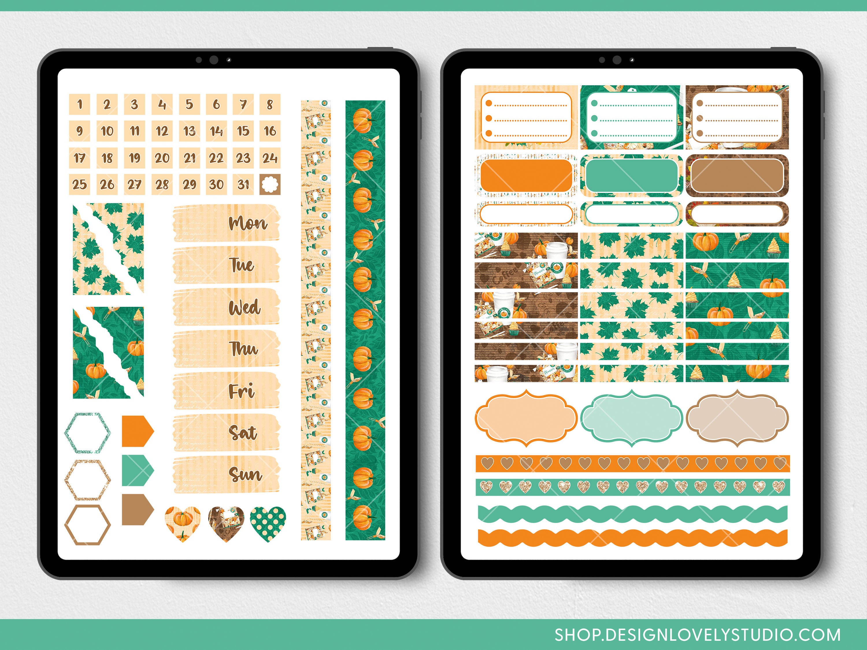 Goodnotes Stickers November Digital Planner Stickers Pumpkin - Etsy