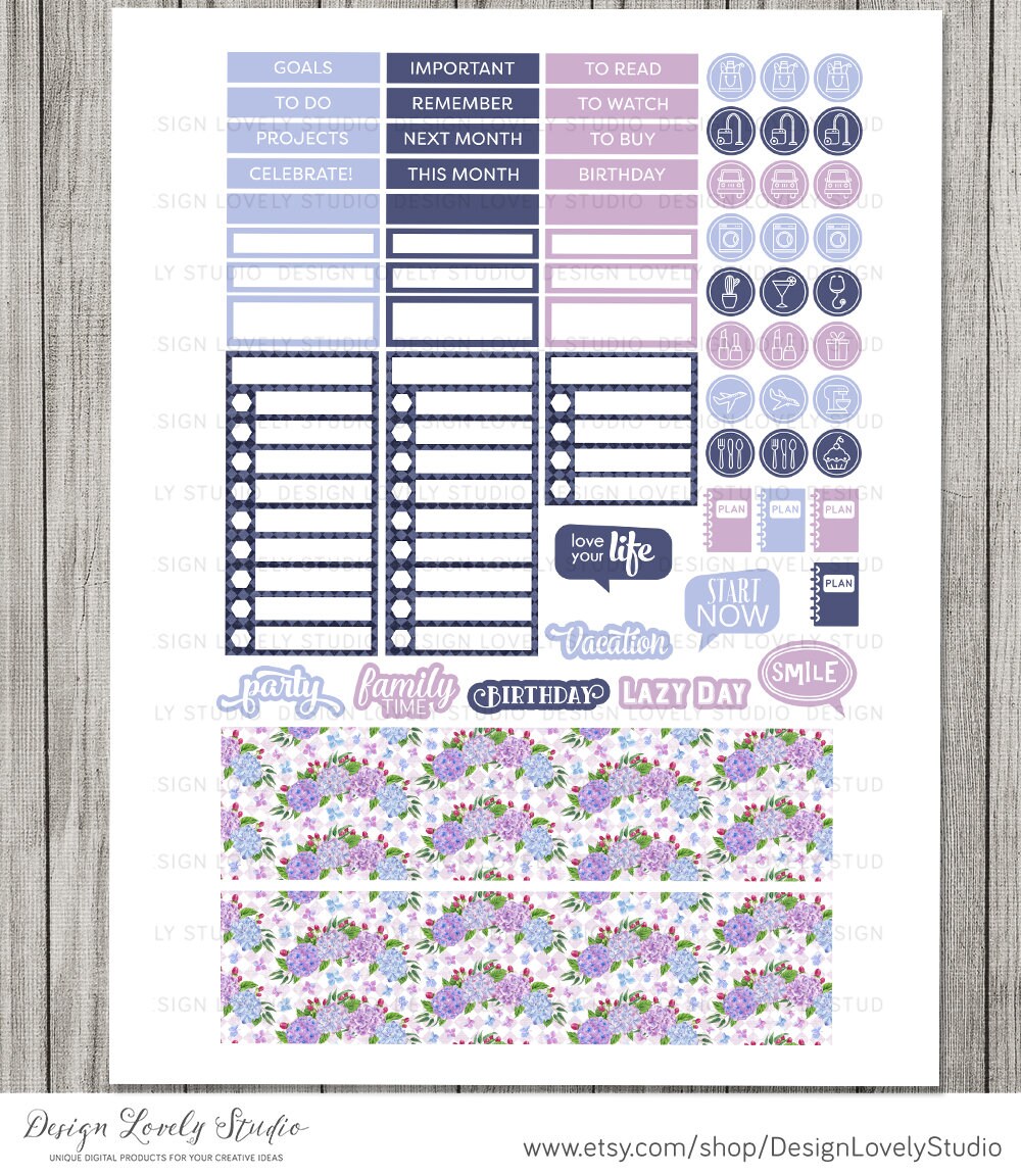 Happy Planner Monthly Sticker Kit Floral Planner Stickers - Etsy