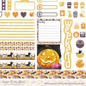 HALLOWEEN Planner Stickers Kit, Mini Happy Planner Weekly Stickers Kit ...
