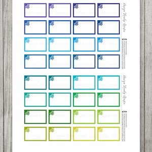 Printable Half Box Stickers, Printable Bow Half Boxes, Multicolor Half ...