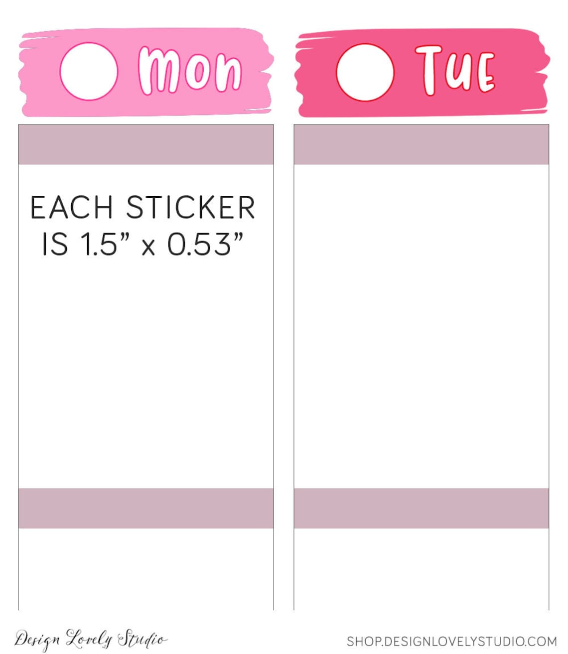 DATE COVERS Planner Stickers, Printable Pastel Date Covers, Weekdays ...