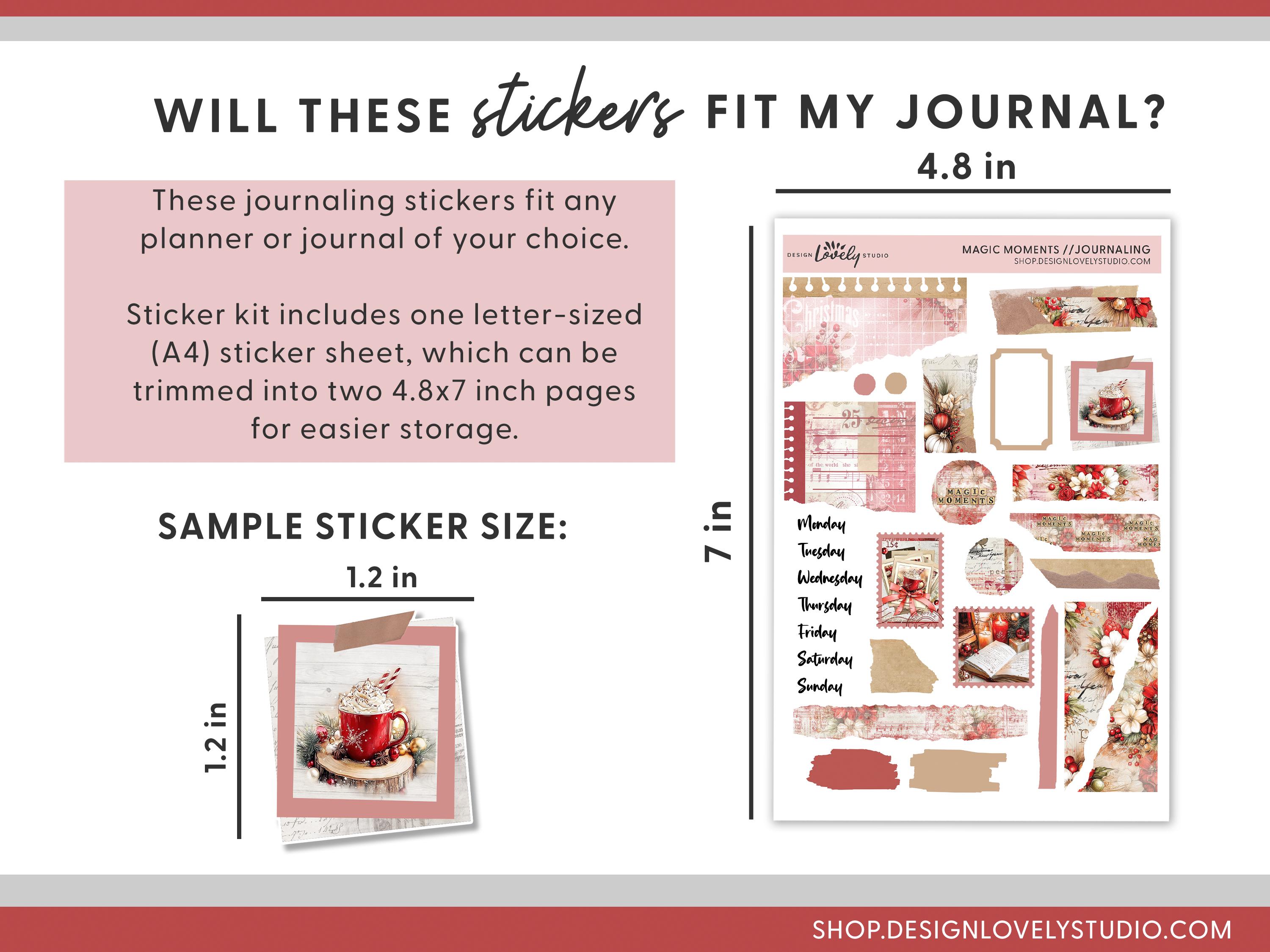 Printable Christmas Journaling Sticker Kit, Christmas Deco Stickers ...
