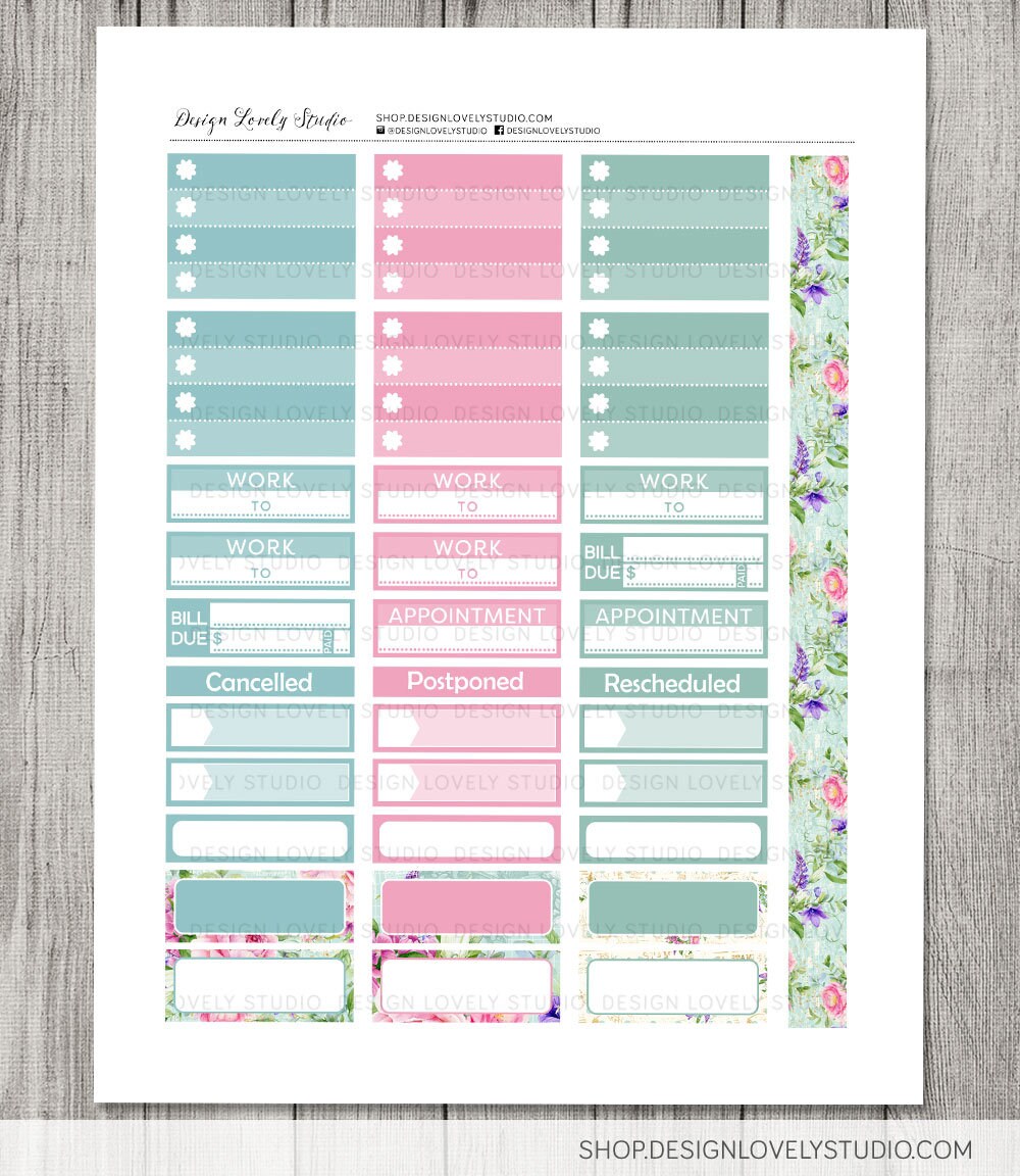 PRINTABLE Big Happy Planner Stickers Kit Floral Planner - Etsy