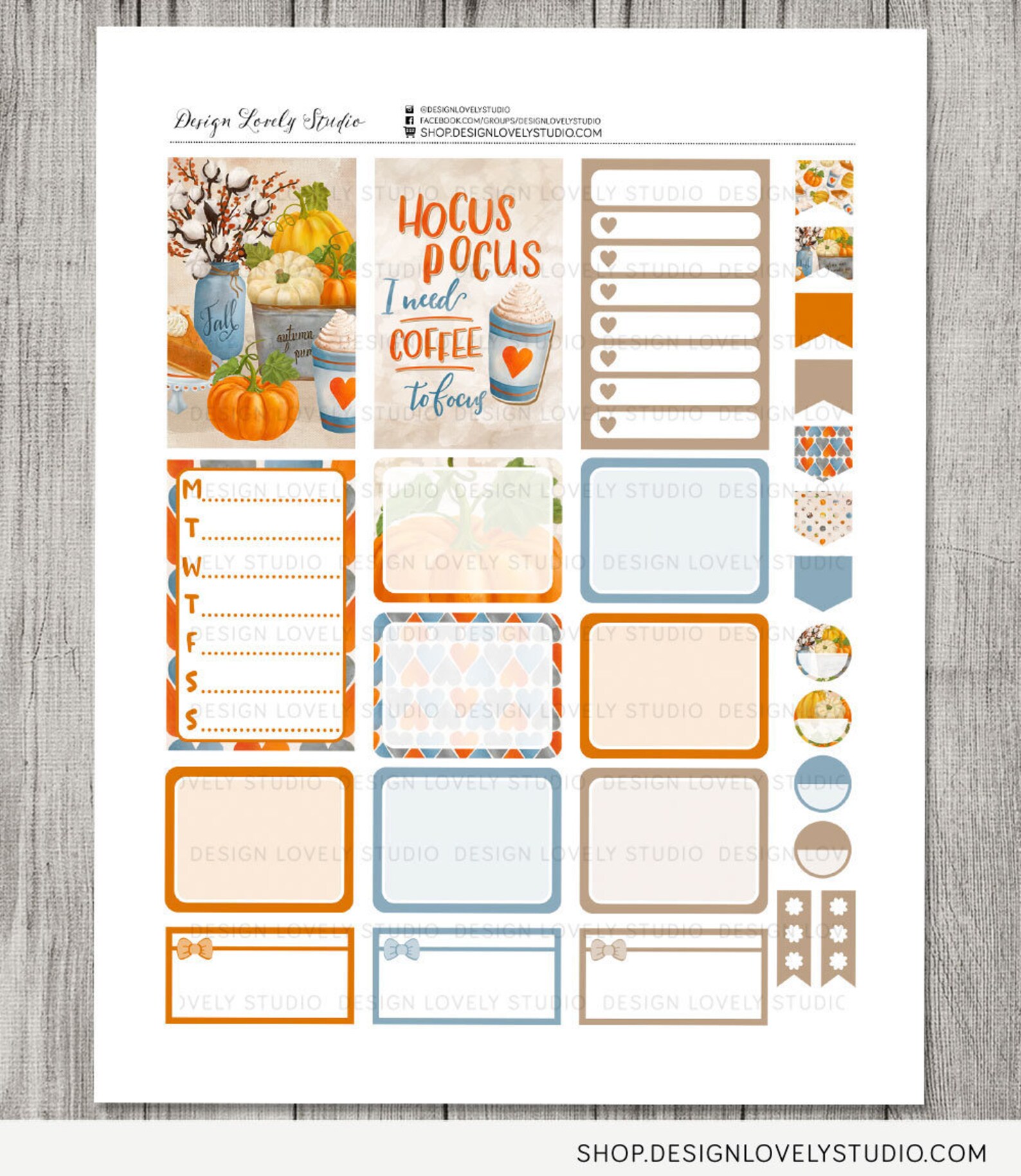 Printable Big Happy Planner Stickers, October Planner Stickers, Fall ...