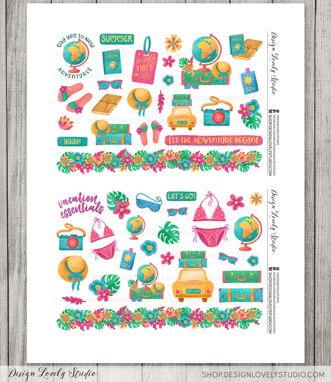 Summer Vacation Planner Stickers Travel Planner Stickers - Etsy