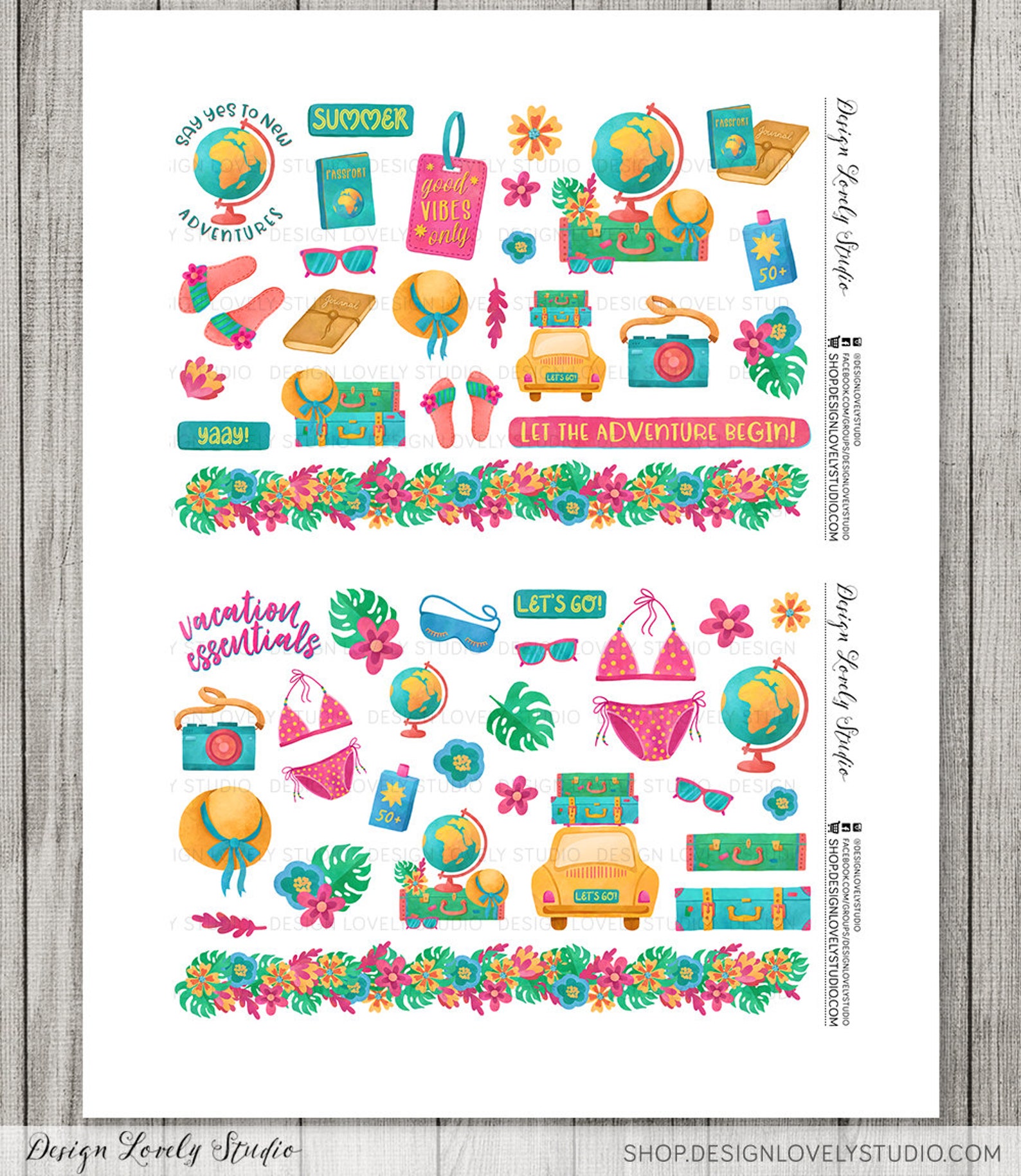 Summer Vacation Planner Stickers Travel Planner Stickers - Etsy