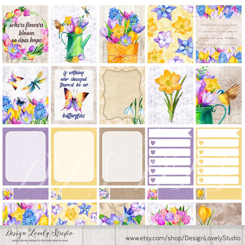 Printable FLORAL Planner Stickers Spring Planner Stickers | Etsy