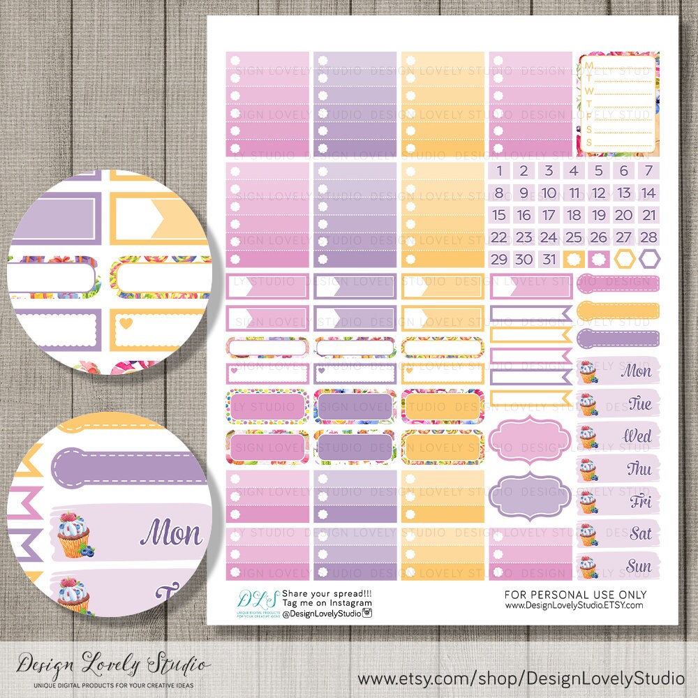 Printable Birthday Planner Stickers Birthday Planner Kit - Etsy