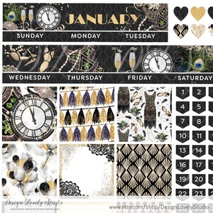 Printable January Monthly Kit, Big Happy Planner January Stickers Kit ...