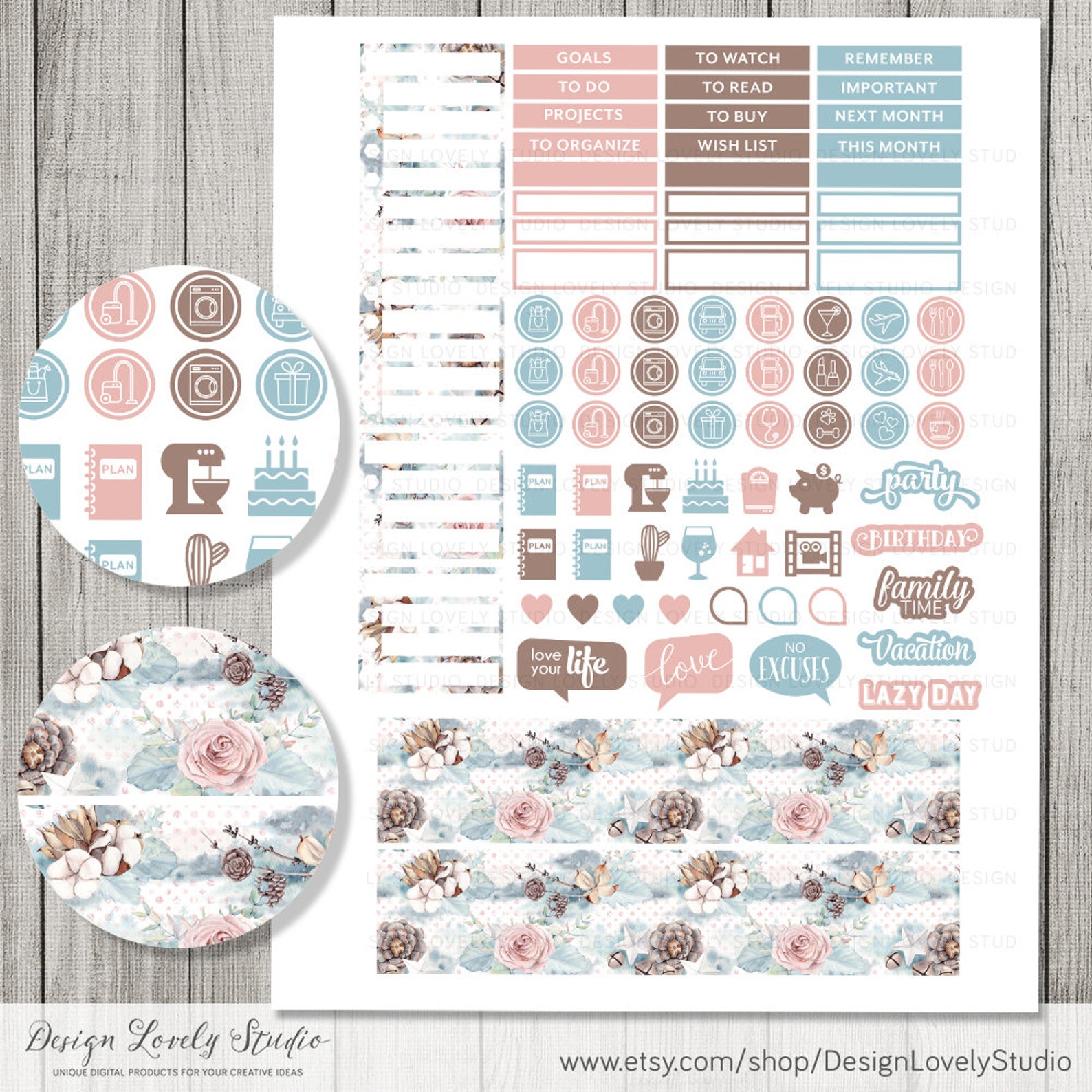 Printable JANUARY Planner Stickers January Monthly Stickers - Etsy