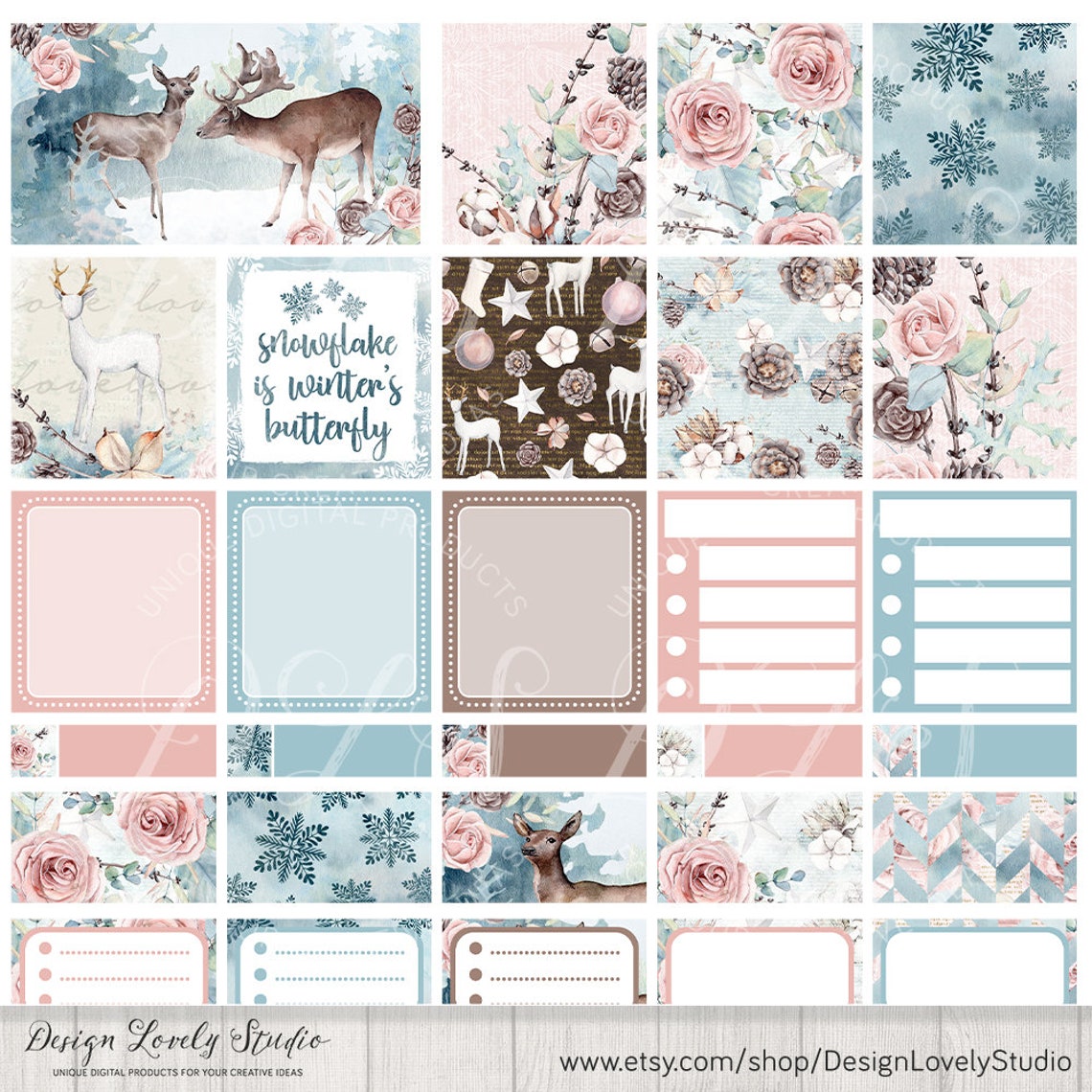 WINTER Planner Stickers Printable Weekly Stickers Kit - Etsy