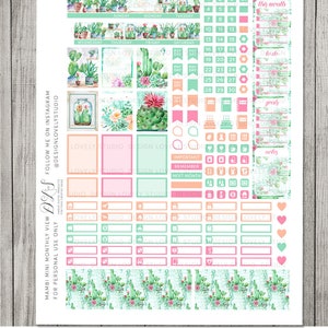 PRINTABLE Monthly Planner Stickers, Cactus Planner Stickers, Mini Happy ...