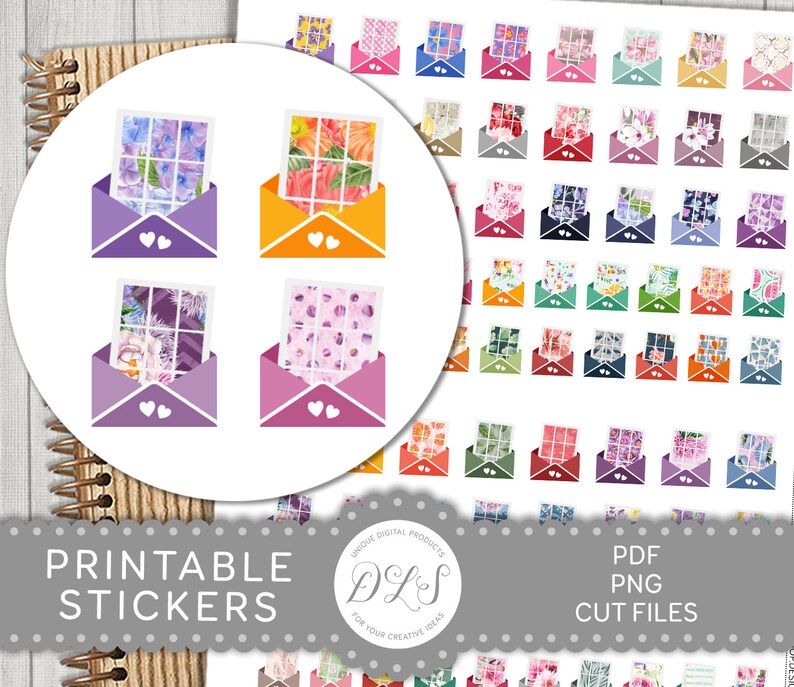 Printable Happy Mail Icon Planner Stickers Colorful Happy - Etsy