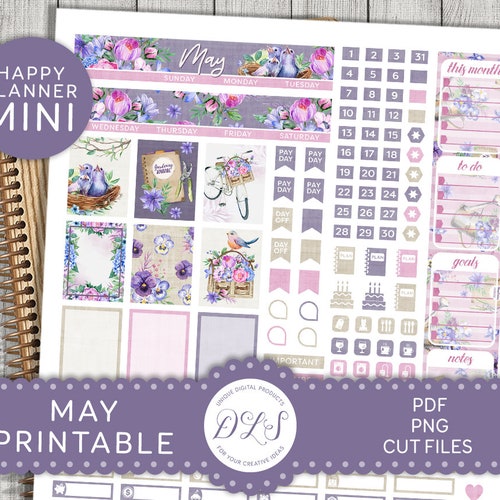 MAY Monthly Sticker Kit May Planner Stickers Mini Happy - Etsy
