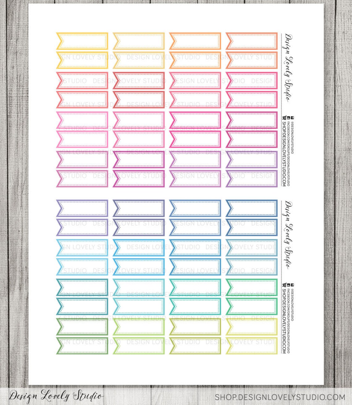 PRINTABLE Flag Header Stickers Multicolor Header Planner - Etsy