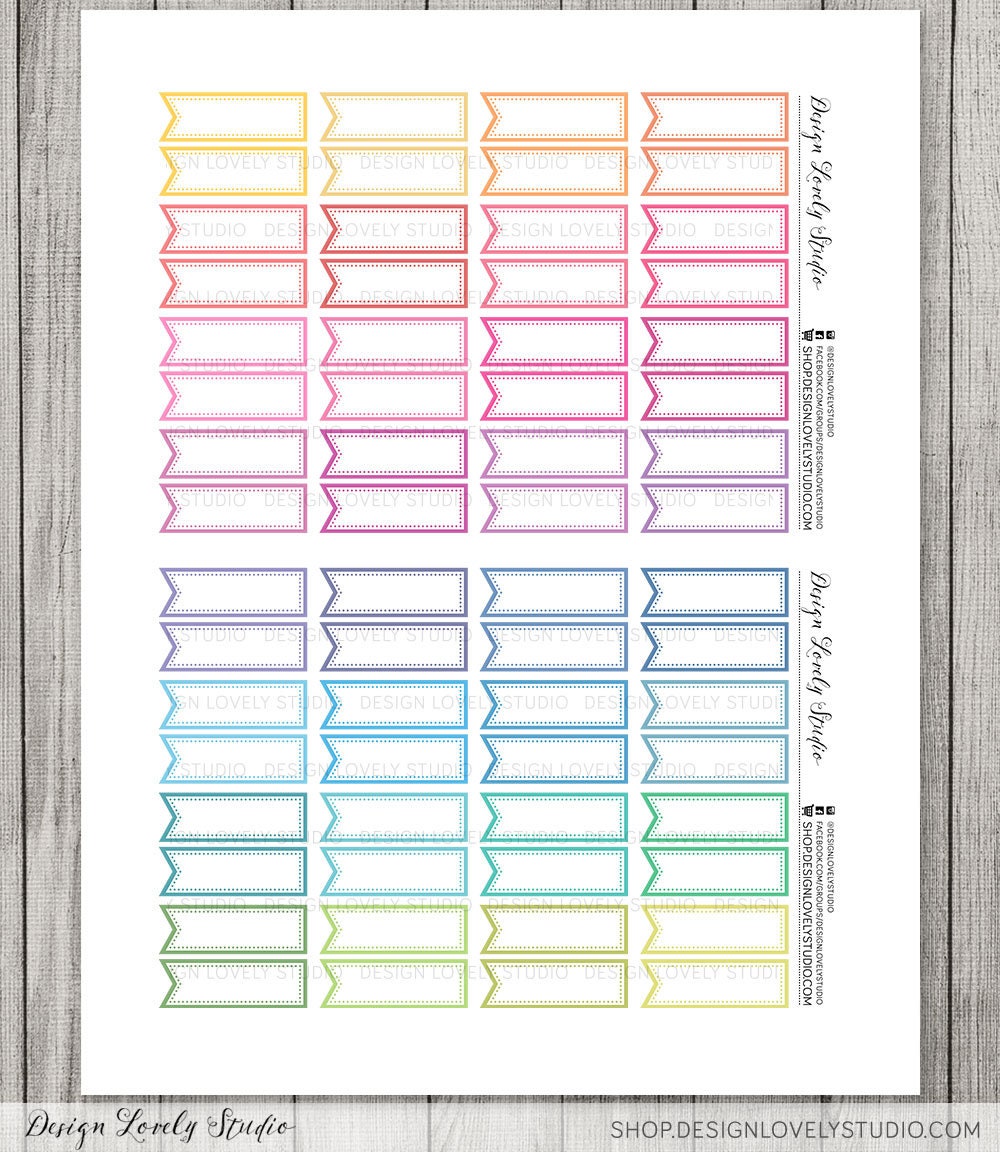 PRINTABLE Flag Header Stickers Multicolor Header Planner | Etsy