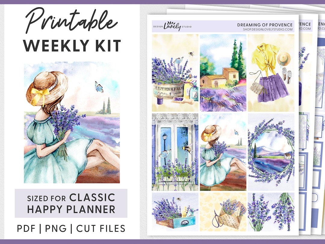 Lavender Planner Stickers, Happy Planner Stickers Kit, Weekly Sticker ...