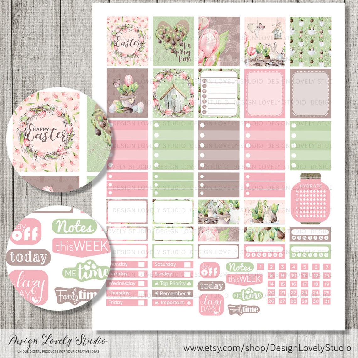 Mini Happy Planner Easter Stickers Printable Easter Planner - Etsy