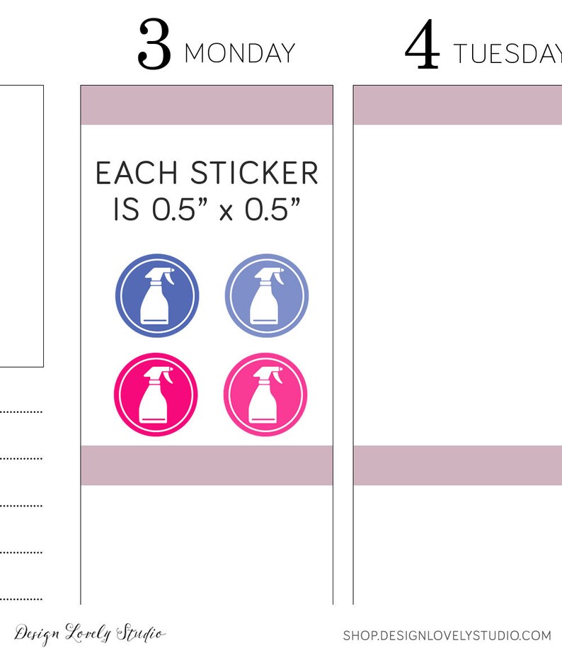 Cleaning Circle Icon Stickers Cleaning Planner Stickers - Etsy