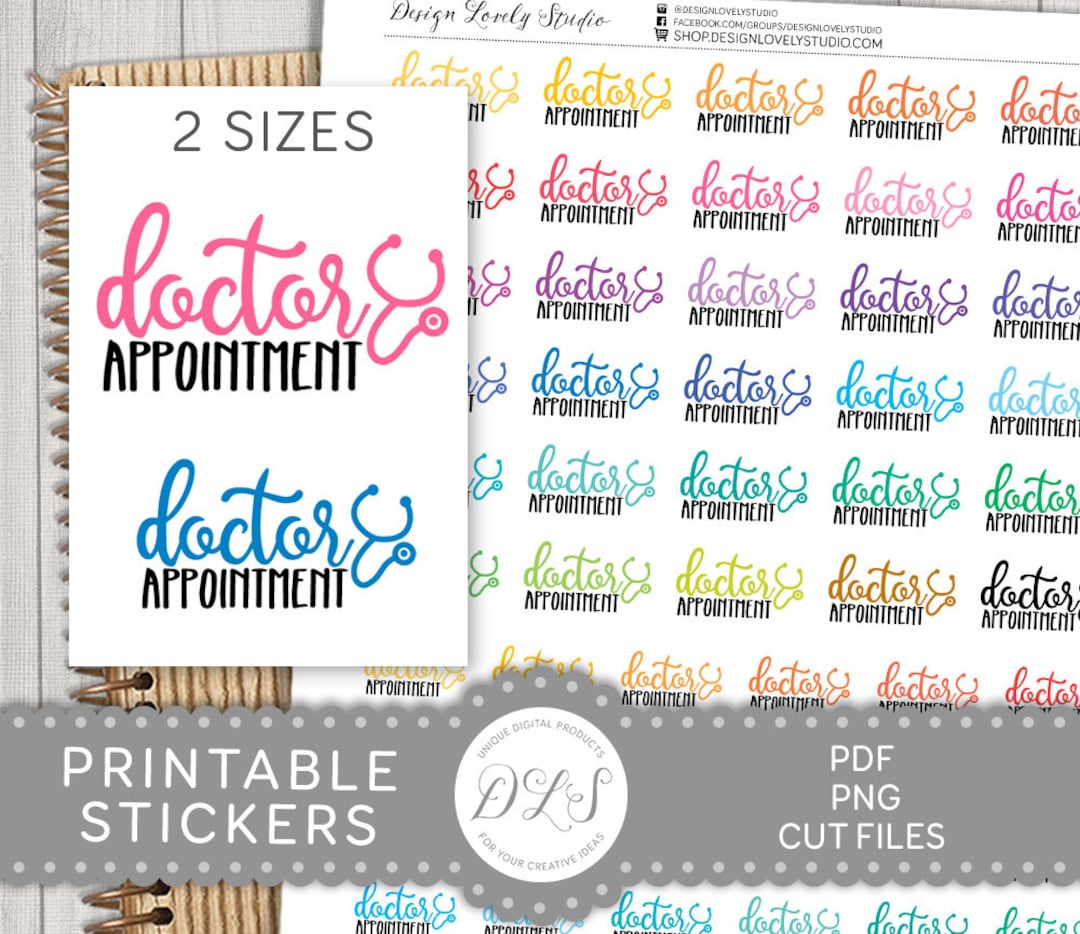 DOCTOR APPOINTMENT Planner Stickers, Printable Planner Stickers, Health ...