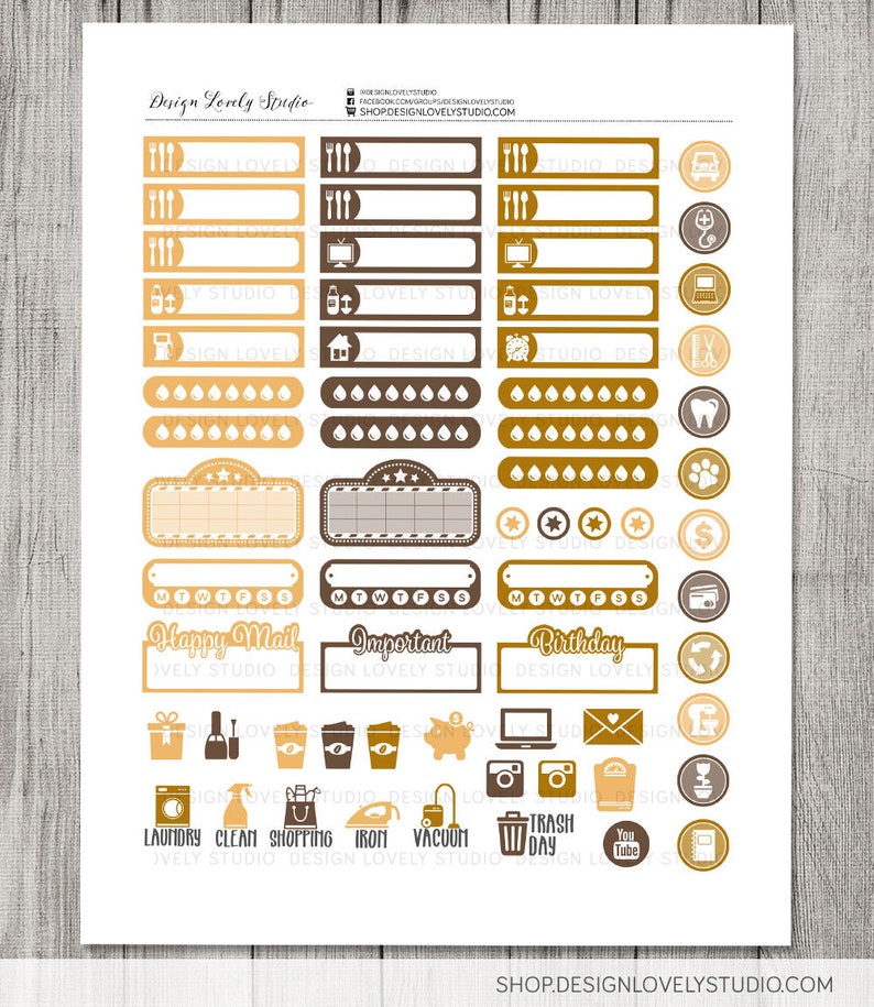 Printable COFFEE BREAK Planner Stickers, Big Happy Planner Weekly ...