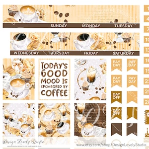 Printable COFFEE Monthly Planner Kit, Mini Happy Planner Monthly ...