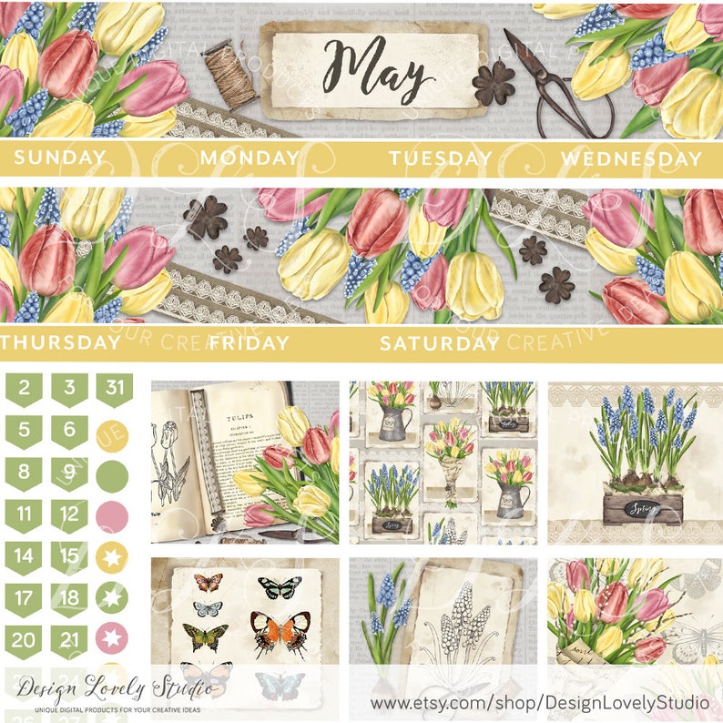 MAY Monthly Planner Stickers Printable May Monthly Kit | Etsy