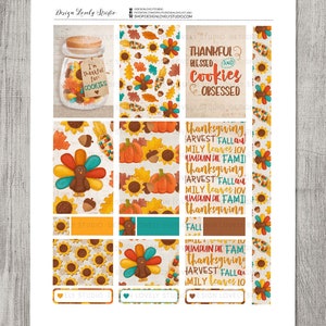 Printable Thanksgiving Planner Stickers, Big Happy Planner Stickers ...