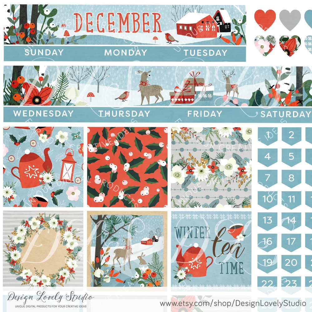 Printable December Monthly Kit Big Happy Planner December - Etsy