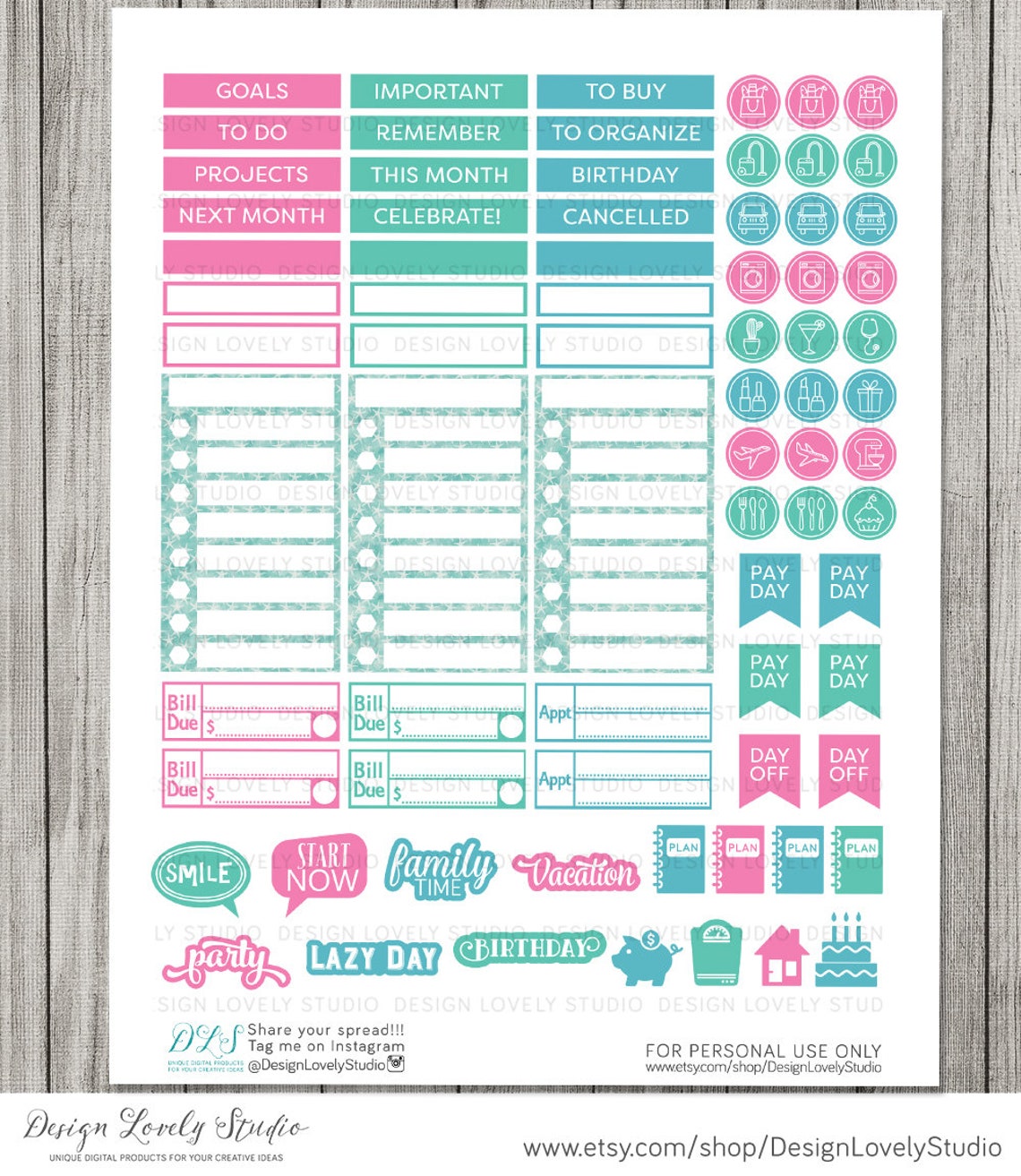 Monthly Planner Stickers, Big Happy Planner Monthly Stickers Kit, Happy ...