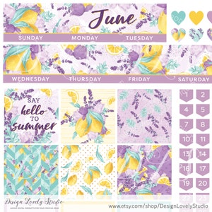 Happy Planner June Monthly Kit, June Happy Planner Printable Stickers ...