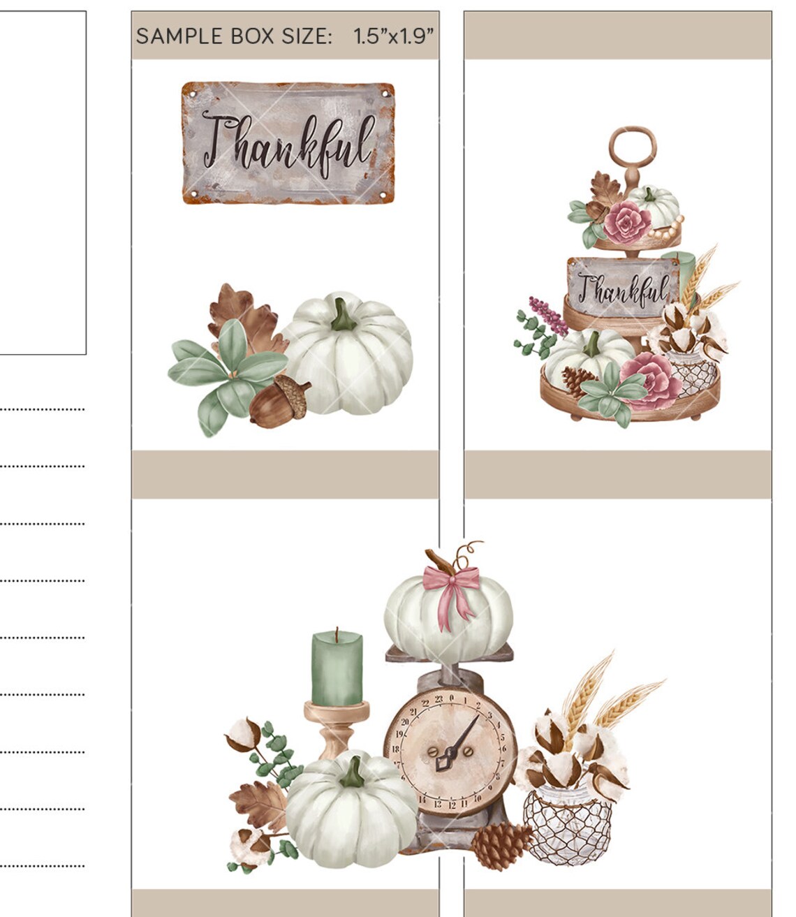 Printable Thanksgiving Planner Stickers Thanksgiving - Etsy