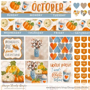 October Big Happy Planner Stickers, Big Happy Planner Printable ...