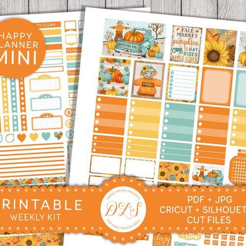 October Mini Happy Planner October Monthly Stickers Kit - Etsy