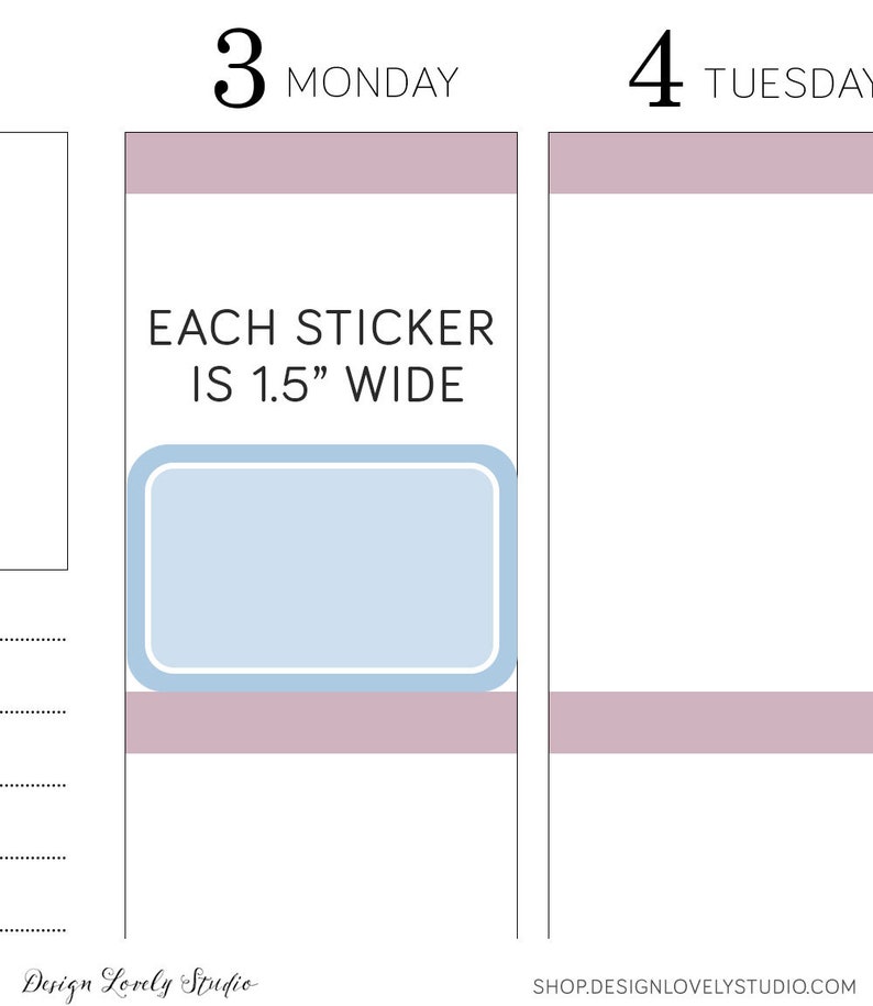 Pastel Half Box Planner Stickers, Half Box Printables, Rounded Corners ...