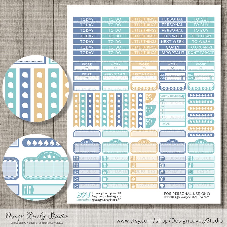 PRINTABLE Nautical Planner Stickers Beach Weekly Planner | Etsy