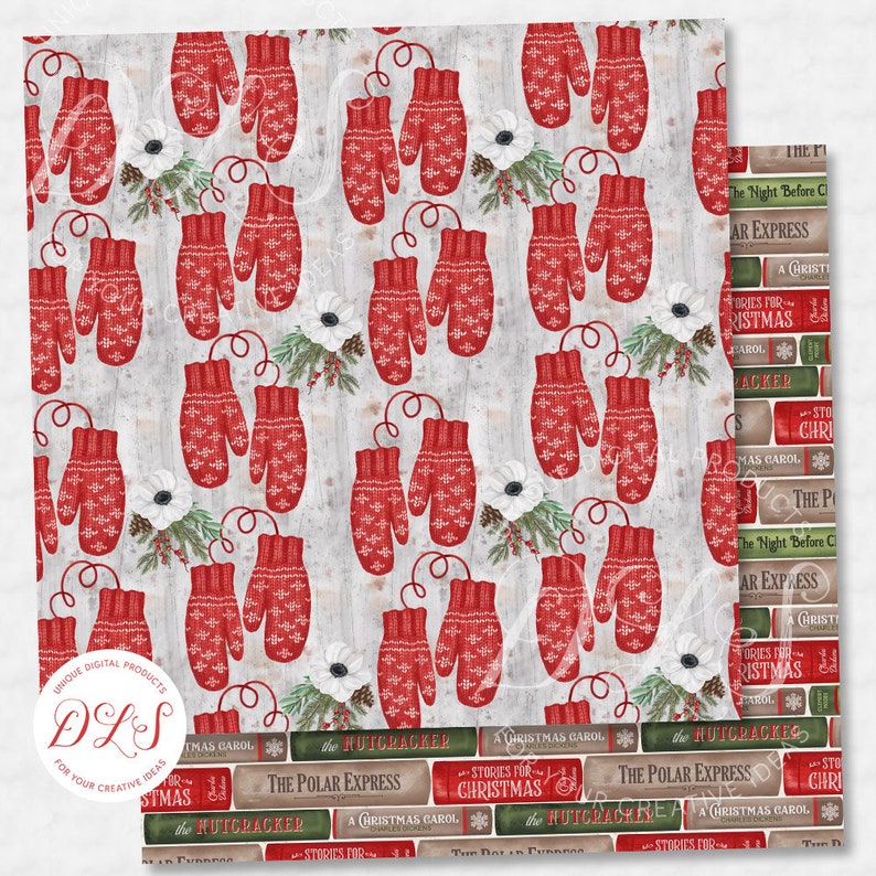 Christmas Digital Paper, Christmas Digital Backdrop, Rustic Christmas ...