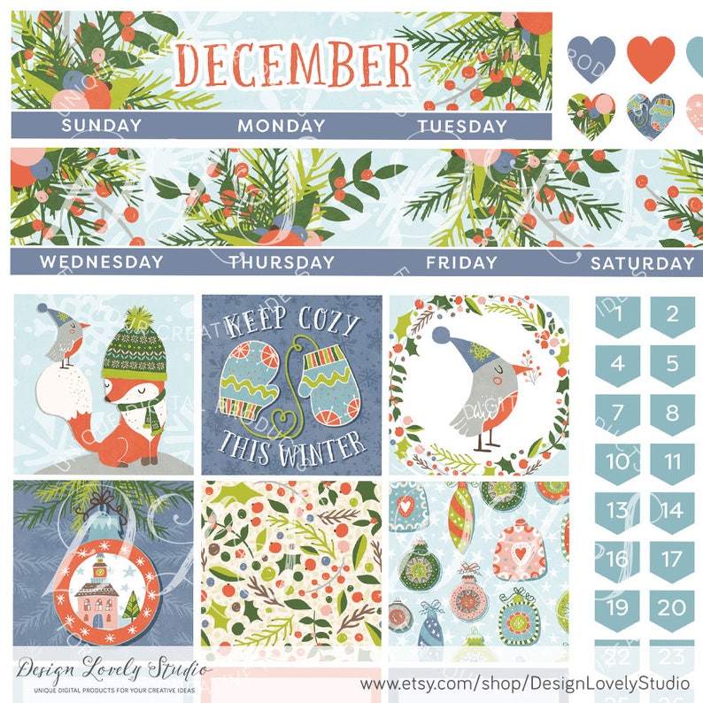Happy Planner December Monthly Kit Happy Planner December | Etsy