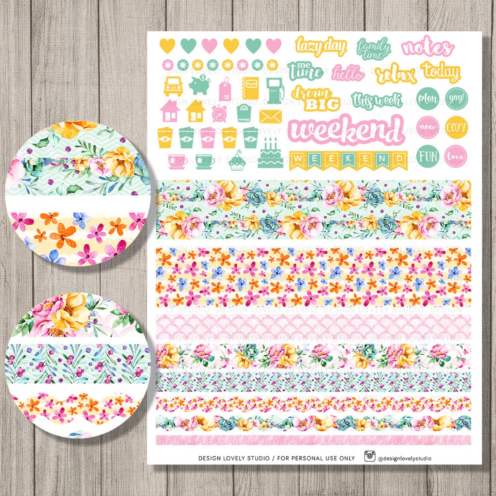 Happy Planner Printable Stickers, Mambi Planner Stickers, Happy Planner ...