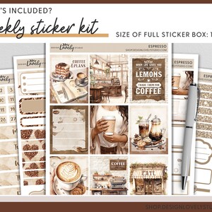 Printable Coffee Lover Planner Stickers Bundle, Coffee Themed Stickers ...