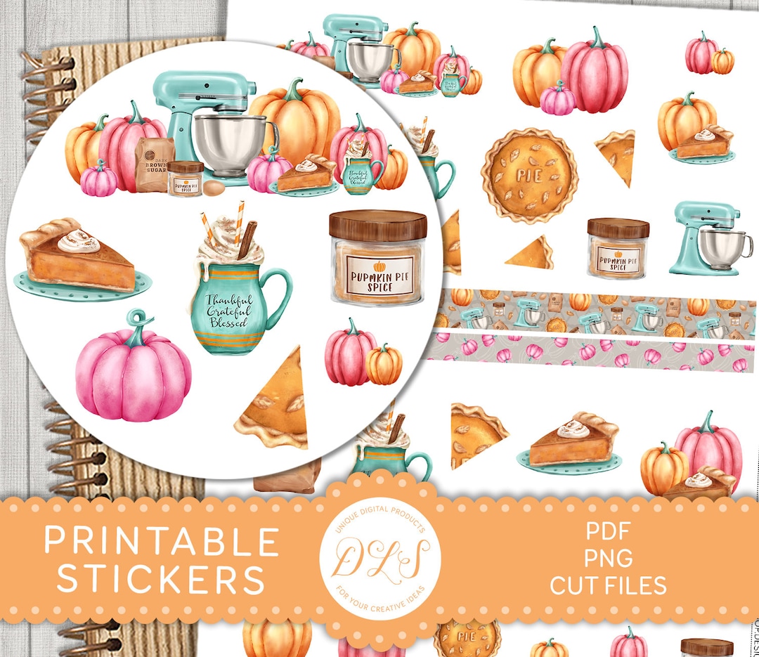 Printable THANKSGIVING Planner Stickers, Thanksgiving Scrapbook ...