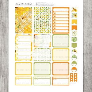 PRINTABLE Big Happy Planner Weekly Kit, Honey Bee Planner Stickers, Big ...