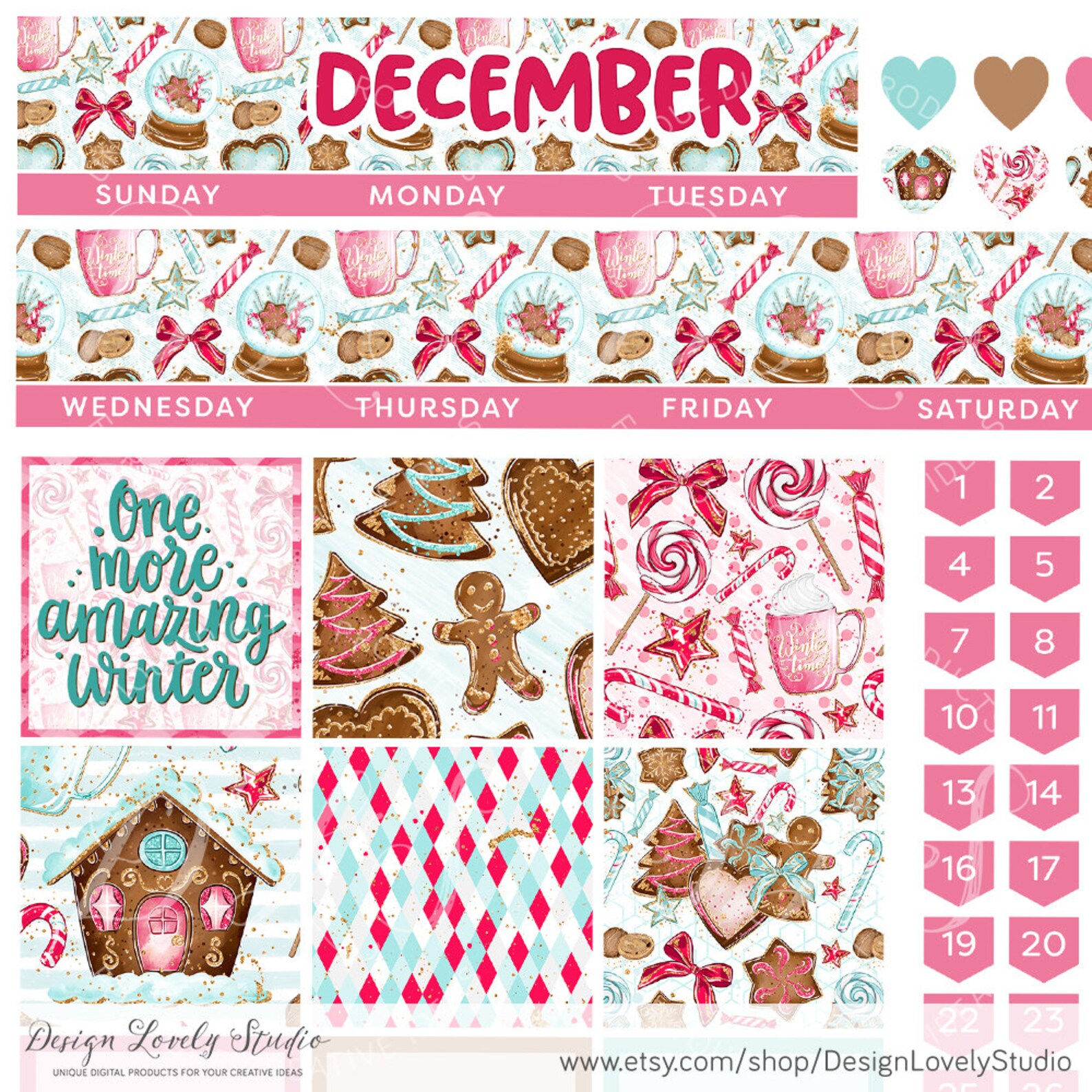 DECEMBER Planner Monthly Kit, Happy Planner December Planner Stickers ...