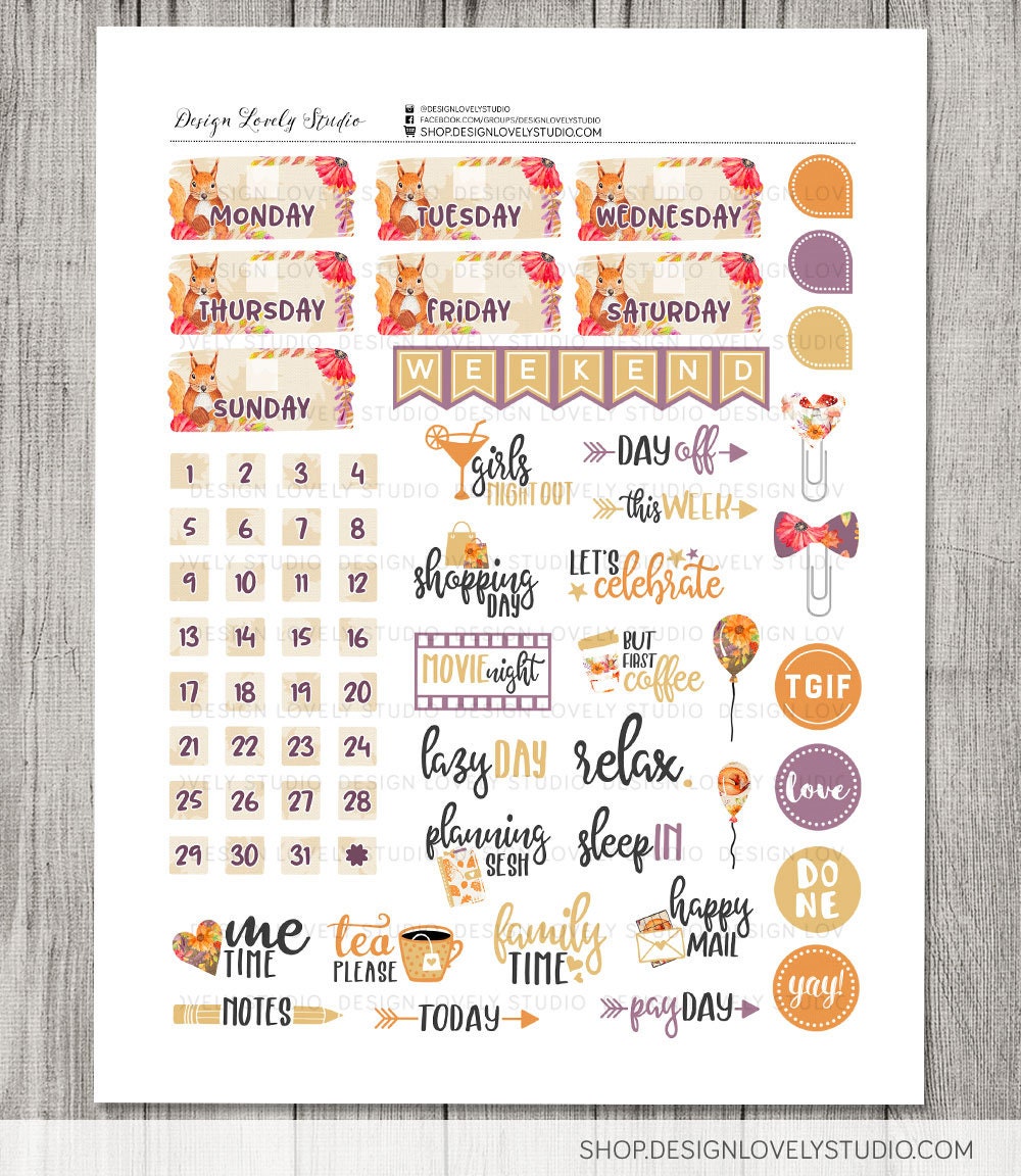 Big Happy Planner PRINTABLE Weekly Kit Fall Planner Stickers - Etsy