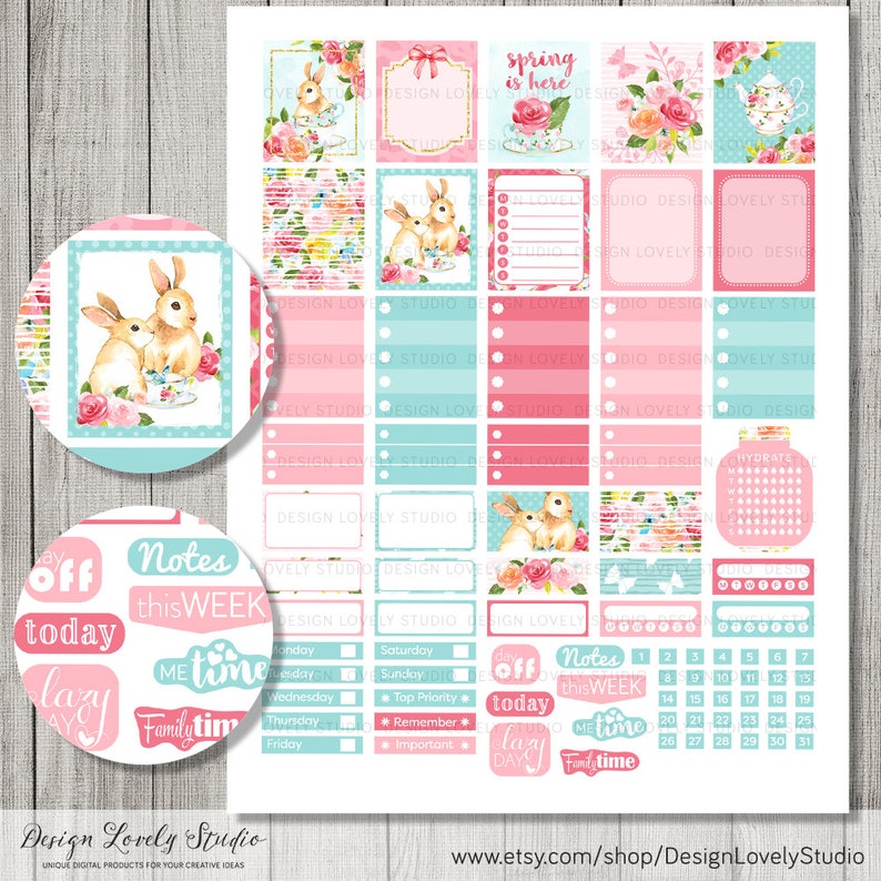 EASTER Planner Stickers Printable Mini Happy Planner Weekly | Etsy