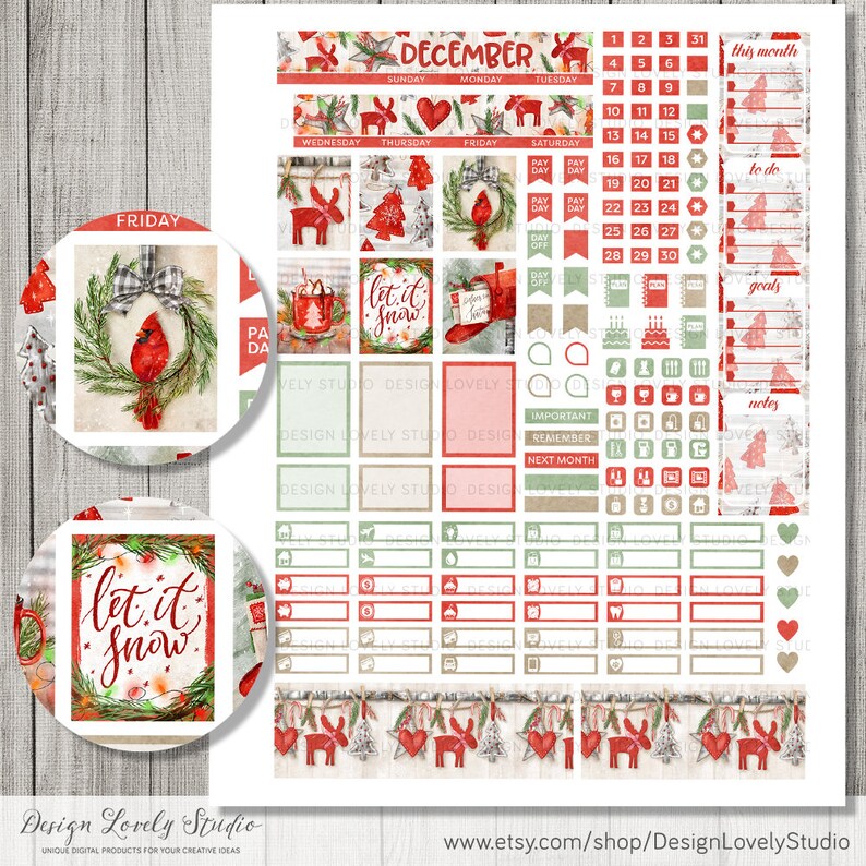 Printable DECEMBER Monthly Kit Mini Happy Planner December - Etsy