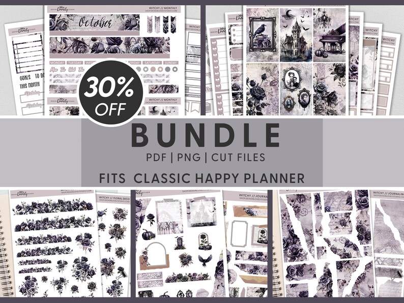 Printable Halloween Planner Stickers Bundle, Happy Planner, October ...