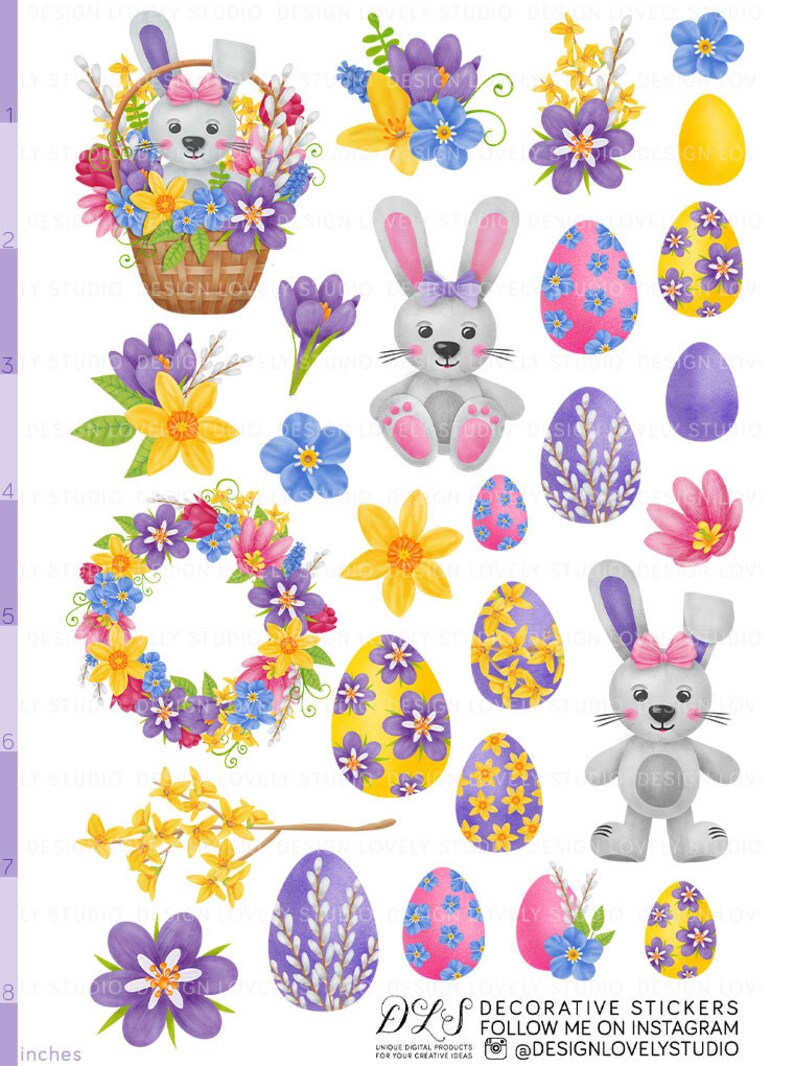 Easter Decorative Stickers Easter Planner Stickers Easter - Etsy